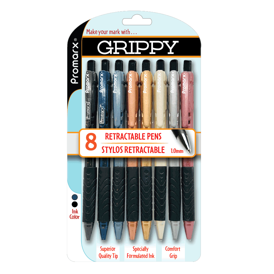 Semi Retractable Pens with Clear Body 8 ct – Promarx