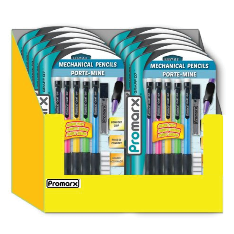Display Tray MQ28 5 ct Mechanical Pencil with Lead & Eraser – Promarx