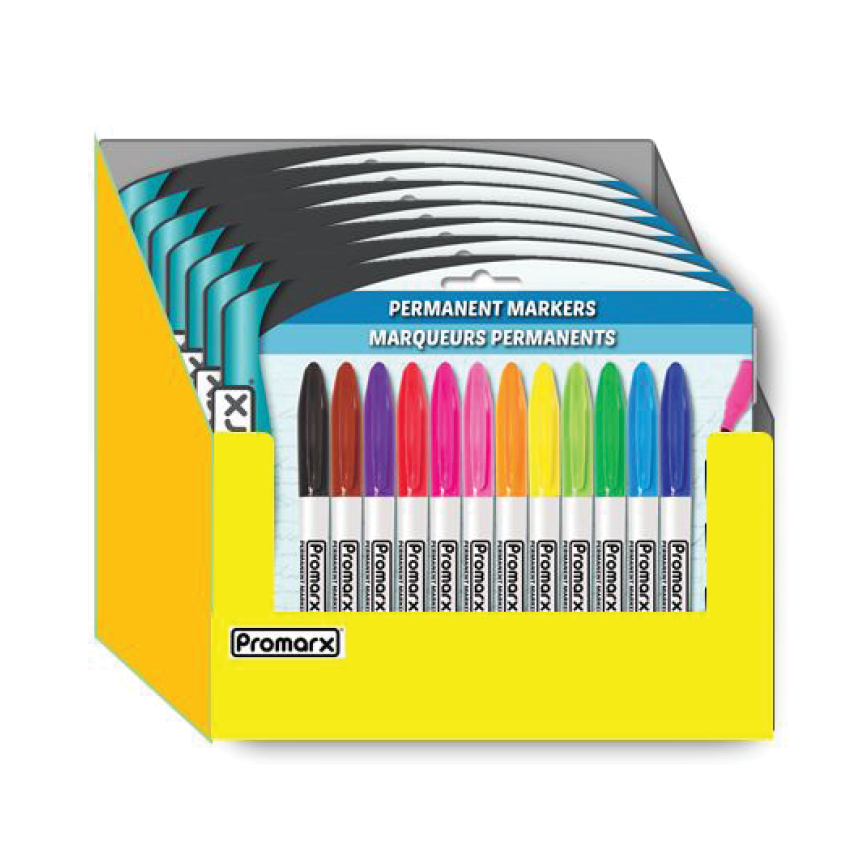 Display Tray PE12 12 ct Permanent Markers Assorted Colors – Promarx