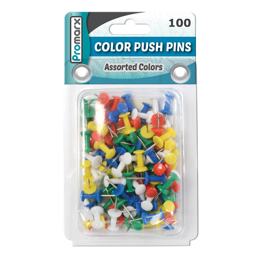 Pushpins 100 ct Assorted Colors – Promarx