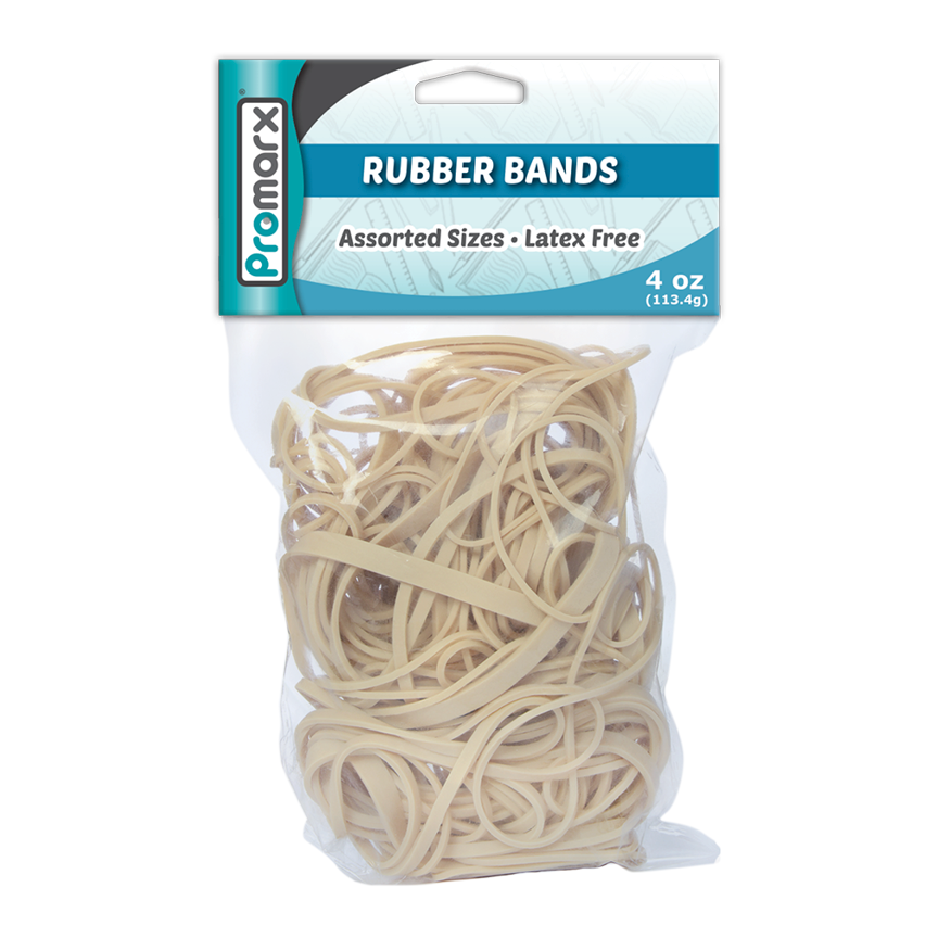Rubber Bands Assorted Sizes 4 oz – Promarx