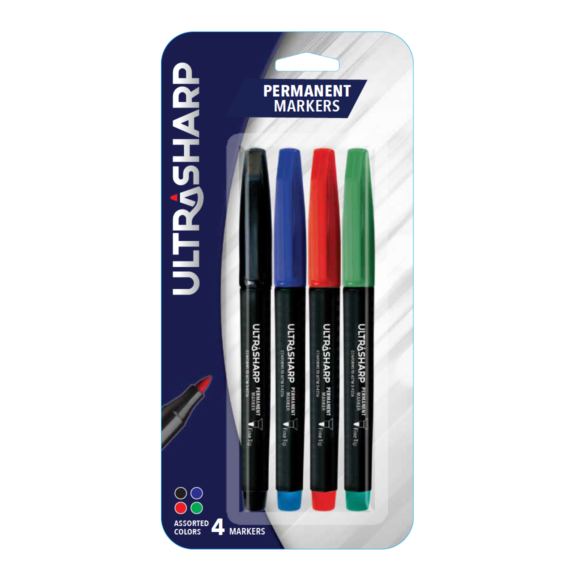 UltraSharp 4 ct Assorted Color Permanent Marker – Promarx