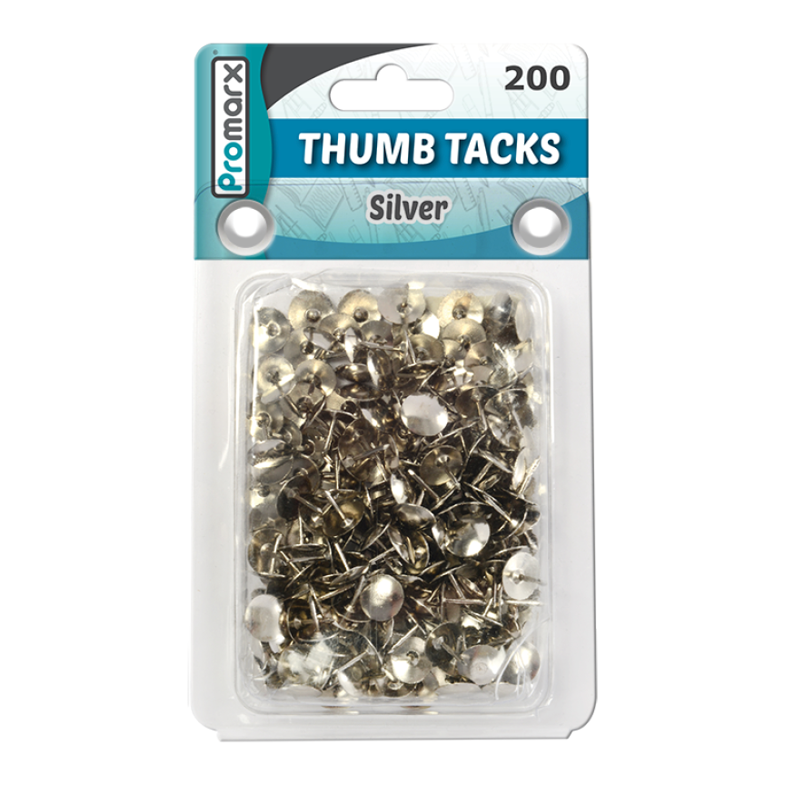 Thumb Tacks 200 ct Silver – Promarx